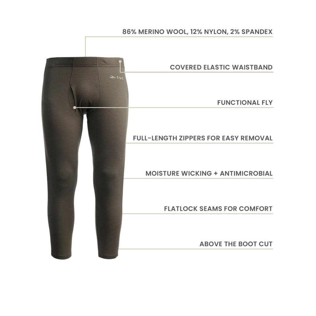 Kinetic Merino 150 Base Layer Zip-Off Bottom - TUO Gear